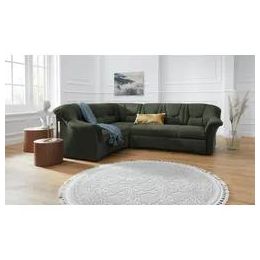 Ecksofa DOMO collection "Sarafina L-Form" Sofas Gr. B/H/T: 240cm x 83cm x 190cm, Struktur fein, langer Schenkel rechts, mit Bettfunktion-mit Federkern, grün wahlweise mit Bettfunktion, optional Federkern