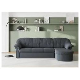 Ecksofa DOMO collection "Pegnitz L-Form" Sofas Gr. B/H/T: 238cm x 82cm x 141cm, Feinstruktur, Recamiere rechts, ohne Bettfunktion, grau (dunkelgrau) wahlweise mit Bettfunktion