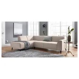 Ecksofa DOMO collection "Amora L-Form" Sofas Gr. B/H/T: 263cm x 81cm x 191cm, Struktur, Ottomane links, ohne Funktion, beige mit Ottomane, inklusive komfortablen Federkerns