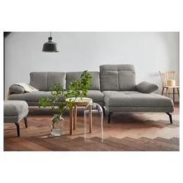 Ecksofa Andas "Stenlille L-Form" Sofas Gr. B/H/T: 295cm x 83cm x 162cm, Struktur weich, Recamiere rechts, grau incl. Sitztiefen-, Kopfteil- und Armteilverstellung