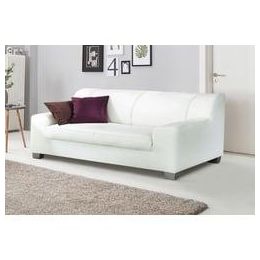 3-Sitzer DOMO collection "Amando" Sofas Gr. B/H/T: 190cm x 74cm x 79cm, NaturLEDER, ohne Funktion, weiß (keramik)