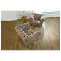 Guido Maria Kretschmer Home & Living Loveseat GUIDO MARIA KRETSCHMER HOME & LIVING "Tinnum Loveseat, Chesterfield Sessel" Sessel Gr. Struktur weich, B/H/T: 121cm x 77cm x 87cm, beige