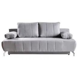 Schlafsofa WERK2 "Troya" Sofas Gr. B/H/T: 210cm x 95cm x 95cm, Struktur weich, grau 2-Sitzer Sofa und Schlafcouch mit Federkern & Bettkasten