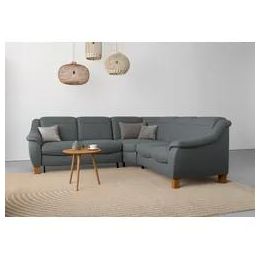 Ecksofa Home Affaire "Caldera L-Form" Sofas Gr. B/T: 270cm x 250cm, Luxus-Microfaser ALTARA NUBUCK, langer Schenkel links, mit Kopfteilverstellung-mit Bettfunktion-mit Schubkasten, grau (dunkelgrau) Federkern, wahlweise mit Kopfteilverstellung, Bettfunktion, Bettkasten