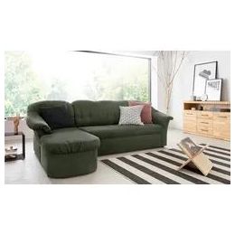 Ecksofa DOMO collection "Pegnitz L-Form" Sofas Gr. B/H/T: 238cm x 82cm x 141cm, Struktur fein, Recamiere links, mit Bettfunktion, grün wahlweise mit Bettfunktion