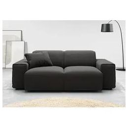 2-Sitzer Andas "Glimminge auch in Breitcord + Feincord Easy care-Bezug" Sofas Gr. B/H/T: 194 cm x 71 cm x 101 cm, Flachgewebe, grau (anthrazit) besondere Kedernähte,, Zierkissen