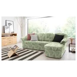 Ecksofa DOMO collection "Pegnitz L-Form" Sofas Gr. B/H/T: 238cm x 82cm x 141cm, Luxus-Microfaser, Recamiere rechts, mit Bettfunktion, grün wahlweise mit Bettfunktion