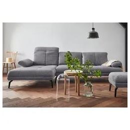 Ecksofa Andas "Stenlille L-Form" Sofas Gr. B/H/T: 295cm x 83cm x 162cm, Struktur weich, Recamiere links, grau (anthrazit) incl. Sitztiefen-, Kopfteil- und Armteilverstellung