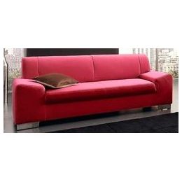 3-Sitzer DOMO collection "Alisson" Sofas Gr. B/H/T: 199cm x 75cm x 83cm, Kunstleder SOFTLUX, ohne Funktion, rot