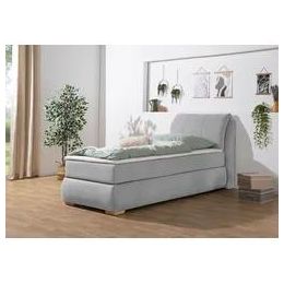 Boxspringbett Home Affaire "Breitenthal" Komplettbetten Gr. Struktur (100% Polyester), Liegefläche B/L: 100cm x 200cm, Gewicht bis: 120 kg H4, 7-Zonen-Tonnentaschen-Federkernmatratze, grau abnehmbare Rückenkissen mit Klettband