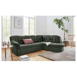 Ecksofa DOMO collection "Pegnitz L-Form" Sofas Gr. B/H/T: 246cm x 82cm x 180cm, Struktur fein, Ottomane rechts, mit Bettfunktion, grün wahlweise mit Bettfunktion