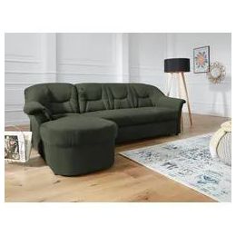 Ecksofa DOMO collection "Sarafina L-Form" Sofas Gr. B/H/T: 232cm x 83cm x 146cm, Struktur fein, Recamiere links, ohne Bettfunktion-mit Federkern, grün wahlweise mit Bettfunktion, optional Federkern