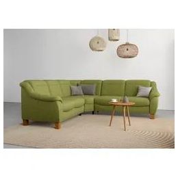 Ecksofa Home Affaire "Caldera L-Form" Sofas Gr. B/H/T: 270cm x 91cm x 250cm, Struktur, langer Schenkel rechts, ohne Kopfteilverstellung-ohne Bettfunktion-ohne Schubkasten, grün Federkern, wahlweise mit Kopfteilverstellung, Bettfunktion, Bettkasten