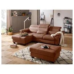 Hocker Home Affaire "Solvei", braun (haselnuss), B:104cm H:45cm T:72cm, Hocker, Hocker mit Stauraum Polsterhocker