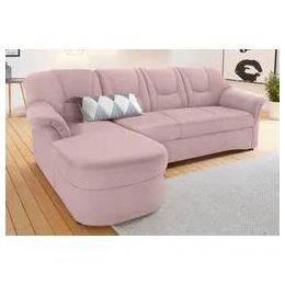 Ecksofa DOMO collection "Sarafina L-Form", rosa (flamingo), B:232cm H:83cm T:146cm, Luxus-Microfaser (92% Polyester, 8% Nylon), Microfaser PRIMABELLE (100% Polyester), Microfaser PRIMABELLE (100% Polyester) / Struktur (90% Polyester; 10% Polyacryl), Sofas, wahlweise mit Bettfunktion, optional mit Federkern