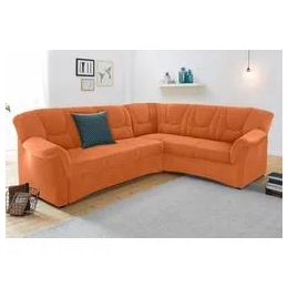 Ecksofa DOMO collection "Sarafina L-Form" Sofas Gr. B/H/T: 240cm x 83cm x 190cm, Microfaser PRIMABELLE, langer Schenkel links, ohne Bettfunktion-ohne Federkern, orange (terrakotta) wahlweise mit Bettfunktion, optional Federkern