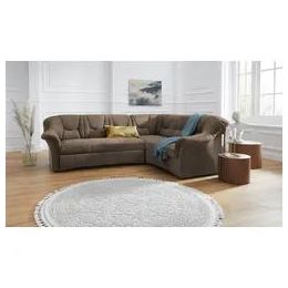 Ecksofa DOMO collection "Sarafina L-Form" Sofas Gr. B/H/T: 240cm x 83cm x 190cm, Struktur fein, langer Schenkel links, mit Bettfunktion-mit Federkern, braun wahlweise mit Bettfunktion, optional Federkern