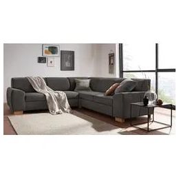 Ecksofa DOMO collection "Incanto L-Form" Sofas Gr. B/H/T: 260cm x 81cm x 260cm, Struktur weich, gleichschenklig, mit Bettfunktion rechts, braun (espresso) wahlweise mit Bettfunktion