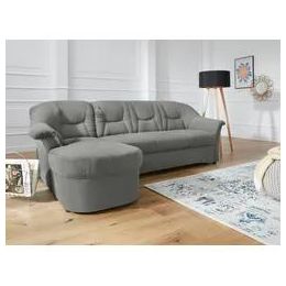 Ecksofa DOMO collection "Sarafina L-Form", grau (steelgrau), B:232cm H:83cm T:146cm, Luxus-Microfaser (92% Polyester, 8% Nylon), Microfaser PRIMABELLE (100% Polyester), Microfaser PRIMABELLE (100% Polyester) / Struktur (90% Polyester; 10% Polyacryl), Sofas, wahlweise mit Bettfunktion, optional mit Federkern