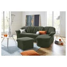 Ecksofa DOMO collection "Pegnitz L-Form" Sofas Gr. B/H/T: 238cm x 82cm x 141cm, Struktur fein, Recamiere rechts, mit Bettfunktion, grün wahlweise mit Bettfunktion