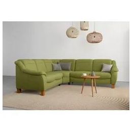 Ecksofa Home Affaire "Caldera L-Form" Sofas Gr. B/T: 270cm x 250cm, Struktur, langer Schenkel rechts, mit Kopfteilverstellung-ohne Bettfunktion-ohne Schubkasten, grün Federkern, wahlweise mit Kopfteilverstellung, Bettfunktion, Bettkasten