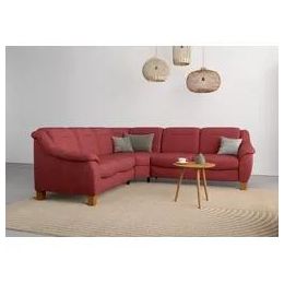 Ecksofa Home Affaire "Caldera L-Form" Sofas Gr. B/H/T: 270cm x 91cm x 250cm, Struktur, langer Schenkel rechts, ohne Kopfteilverstellung-ohne Bettfunktion-ohne Schubkasten, lila (chianti) Federkern, wahlweise mit Kopfteilverstellung, Bettfunktion, Bettkasten