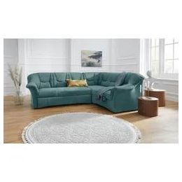 Ecksofa DOMO collection "Sarafina L-Form" Sofas Gr. B/H/T: 240cm x 83cm x 190cm, Chenille, langer Schenkel links, mit Bettfunktion-mit Federkern, blau (petrol) wahlweise mit Bettfunktion, optional Federkern