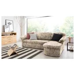 Ecksofa DOMO collection "Pegnitz L-Form" Sofas Gr. B/H/T: 238cm x 82cm x 141cm, Luxus-Microfaser, Recamiere rechts, mit Bettfunktion, braun wahlweise mit Bettfunktion