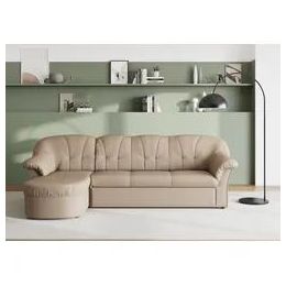 Ecksofa DOMO collection "Pegnitz L-Form" Sofas Gr. B/H/T: 238cm x 82cm x 141cm, Microfaser, Recamiere links, ohne Bettfunktion, beige wahlweise mit Bettfunktion