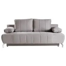 Schlafsofa WERK2 "Troya" Sofas Gr. B/H/T: 210cm x 95cm x 95cm, Struktur grob, grau 2-Sitzer Sofa und Schlafcouch mit Federkern & Bettkasten