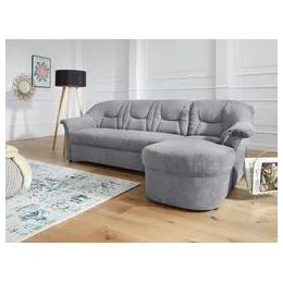 Ecksofa DOMO collection "Sarafina L-Form", grau, B:232cm H:83cm T:146cm, Luxus-Microfaser (92% Polyester, 8% Nylon), Microfaser PRIMABELLE (100% Polyester), Microfaser PRIMABELLE (100% Polyester) / Struktur (90% Polyester; 10% Polyacryl), Sofas, wahlweise mit Bettfunktion, optional mit Federkern