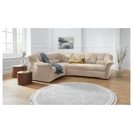 Ecksofa DOMO collection "Sarafina L-Form" Sofas Gr. B/H/T: 240cm x 83cm x 190cm, Chenille, langer Schenkel rechts, mit Bettfunktion-mit Federkern, beige wahlweise mit Bettfunktion, optional Federkern