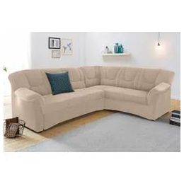 Ecksofa DOMO collection "Sarafina L-Form" Sofas Gr. B/H/T: 240cm x 83cm x 190cm, Microfaser PRIMABELLE, langer Schenkel links, mit Bettfunktion-ohne Federkern, beige (natur) wahlweise mit Bettfunktion, optional Federkern