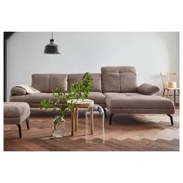 Ecksofa Andas "Stenlille L-Form" Sofas Gr. B/H/T: 295cm x 83cm x 162cm, Struktur weich, Recamiere rechts, lila (hellbeere) incl. Sitztiefen-, Kopfteil- und Armteilverstellung