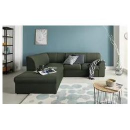 Ecksofa DOMO collection "Topper L-Form" Sofas Gr. B/H/T: 237cm x 78cm x 200cm, Struktur fein, Ottomane links, Ohne Bettfunktion, grün mit Ottomane, wahlweise Schlaffunktion