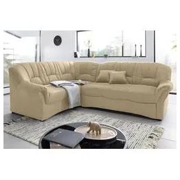 Ecksofa DOMO collection "Bahia L-Form" Sofas Gr. B/H/T: 256cm x 91cm x 200cm, Struktur, langer Schenkel rechts, mit Bettfunktion, beige wahlweise mit Bettfunktion