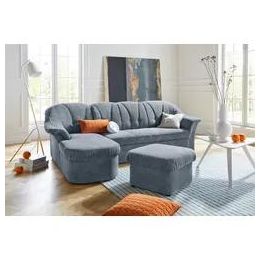 Ecksofa DOMO collection "Pegnitz L-Form" Sofas Gr. B/H/T: 238cm x 82cm x 141cm, Chenille-Optik, Recamiere links, mit Bettfunktion, grau wahlweise mit Bettfunktion