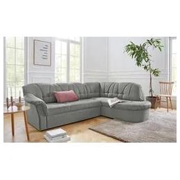 Ecksofa DOMO collection "Pegnitz L-Form" Sofas Gr. B/H/T: 246cm x 82cm x 180cm, Struktur fein, Ottomane rechts, mit Bettfunktion, grau wahlweise mit Bettfunktion