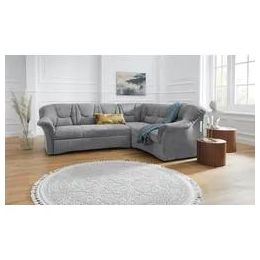 Ecksofa DOMO collection "Sarafina L-Form" Sofas Gr. B/H/T: 240cm x 83cm x 190cm, Chenille, langer Schenkel links, mit Bettfunktion-mit Federkern, grau wahlweise mit Bettfunktion, optional Federkern