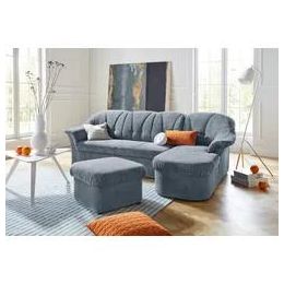 Ecksofa DOMO collection "Pegnitz L-Form" Sofas Gr. B/H/T: 238cm x 82cm x 141cm, Chenille-Optik, Recamiere rechts, mit Bettfunktion, grau wahlweise mit Bettfunktion