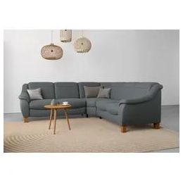 Ecksofa Home Affaire "Caldera L-Form", grau (dunkelgrau), B:270cm H:91cm T:250cm, 100% Polyester, Sofas, Federkern, wahlweise mit Kopfteilverstellung, Bettfunktion, Bettkasten