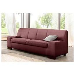 3-Sitzer DOMO collection "Norma" Sofas Gr. B/H/T: 212cm x 74cm x 85cm, Kunstleder SOFTLUX, ohne Funktion, rot (kaminrot)