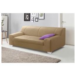 3-Sitzer DOMO collection "Amando" Sofas Gr. B/H/T: 190cm x 74cm x 79cm, NaturLEDER, ohne Funktion, beige (sand)