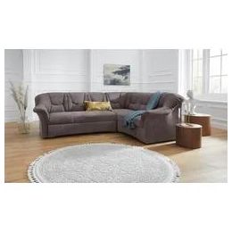 Ecksofa DOMO collection "Sarafina L-Form" Sofas Gr. B/H/T: 240cm x 83cm x 190cm, Chenille, langer Schenkel links, mit Bettfunktion-mit Federkern, grau (stone) wahlweise mit Bettfunktion, optional Federkern