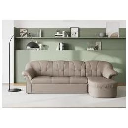 Ecksofa DOMO collection "Pegnitz L-Form" Sofas Gr. B/H/T: 238cm x 82cm x 141cm, Struktur, Recamiere rechts, mit Bettfunktion, beige wahlweise mit Bettfunktion