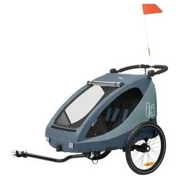 Fahrradkinder-Anhänger hauck "2in1 Bike Trailer und Buggy Dryk Duo Plus, dark blue" blau (dunkelblau) Baby Fahrradanhänger für 2 Kinder; inklusive Deichsel