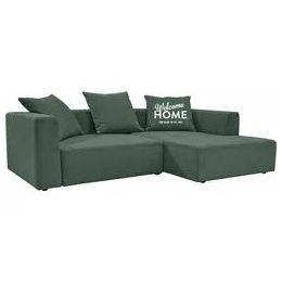 Ecksofa Tom Tailor HOME "HEAVEN CASUAL S" Sofas Gr. B/H/T: 242cm x 85cm x 162cm, Struktur grob TCU, Recamiere rechts, ohne Bettfunktion-ohne Bettkasten, grün (green forest tcu 33) aus der COLORS COLLECTION, wahlweise mit Bettfunktion & Bettkasten