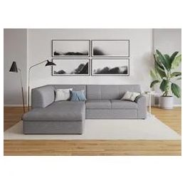 Ecksofa DOMO collection "Topper L-Form", grau (weiß, grau), B:237cm H:78cm T:200cm, Sofas, mit Ottomane, wahlweise mit Schlaffunktion