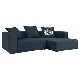 Ecksofa Tom Tailor HOME "HEAVEN CASUAL S" Sofas Gr. B/H/T: 242cm x 85cm x 162cm, Struktur fein TBO, Recamiere rechts, ohne Bettfunktion-ohne Bettkasten, blau (schwarz navy tbo 6) aus der COLORS COLLECTION, wahlweise mit Bettfunktion & Bettkasten