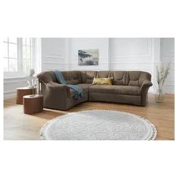 Ecksofa DOMO collection "Sarafina L-Form" Sofas Gr. B/H/T: 240cm x 83cm x 190cm, Struktur fein, langer Schenkel rechts, ohne Bettfunktion-mit Federkern, braun wahlweise mit Bettfunktion, optional Federkern